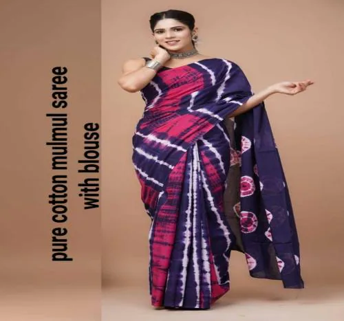 Buy TARUNYA TEXTILE Cotton saree with same blouse and same colour ...