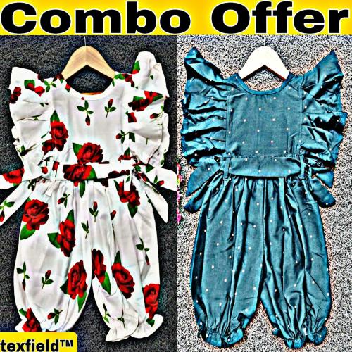Buy nextfield Girls Multicolor Self Design Rayon Pack Of 2 Jumpsuit (3-4Y) Online at Best Prices ...