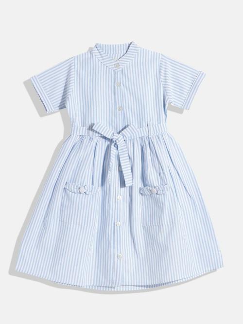 Buy Bella Moda Girls Light Blue Cotton Blend Dress (10-11Y) Online at ...