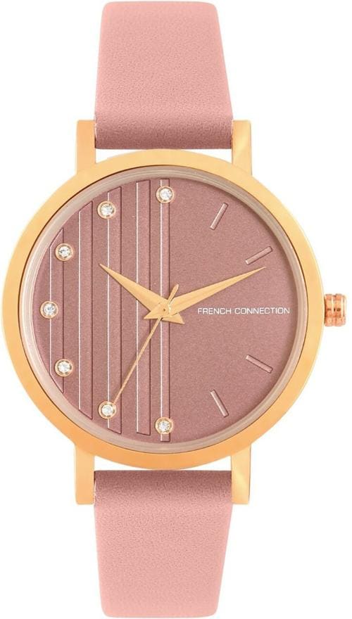 Buy French Connection Analog Peach Dial Pink Strap Watch For Women ...
