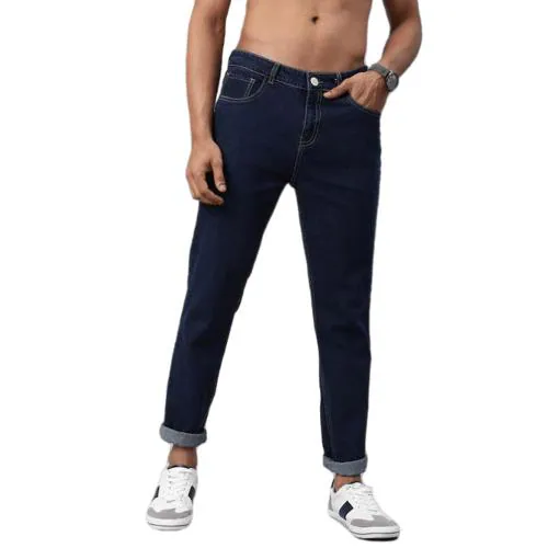 Buy Xee Men's Navy Blue Slim Fit Jeans Online at Best Prices in India ...