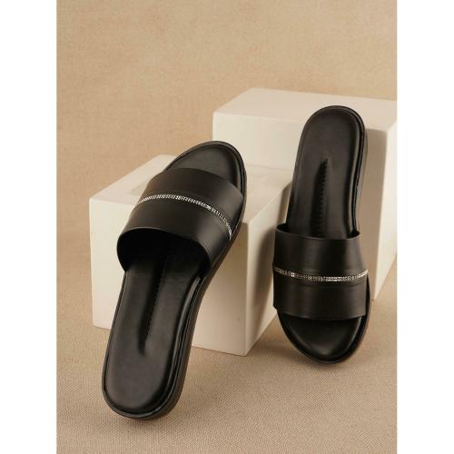 Buy WALKFREE Women Embellished Open Toe Slip-On Flats Online at Best ...