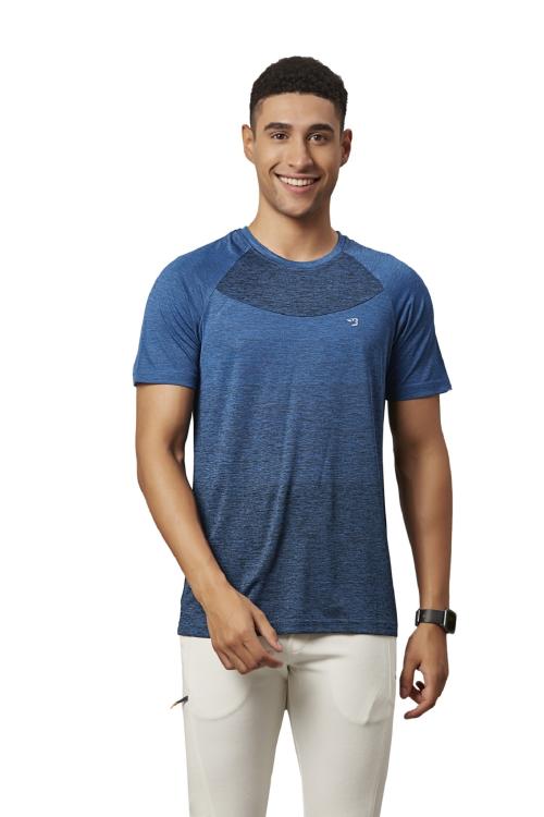 Buy BODYMARK Navy Men's Round Neck Sports Half Sleeve T-Shirt Online at ...