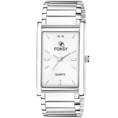 Buy Foksy White Studded Dial & Silver Trendy Bracelet Analog Watch ...