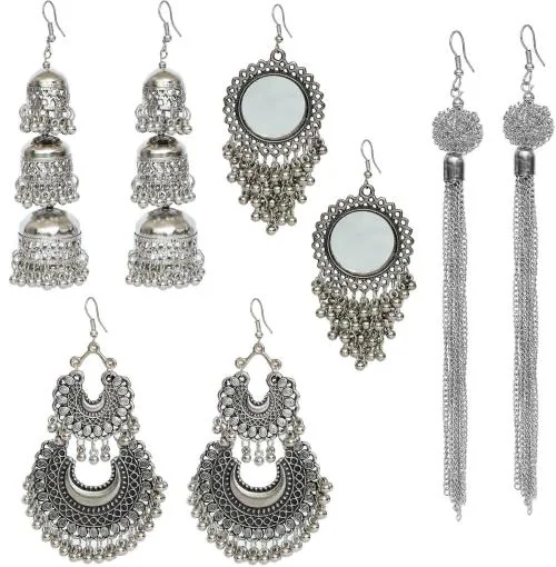 Buy JMBW International Silver and Sterling Silver Earring Set (Girls ...