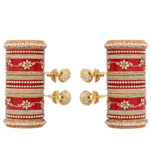 Buy SEEMO Latest New Fancy Redgold4 Bridal Chooda Online at Best Prices ...