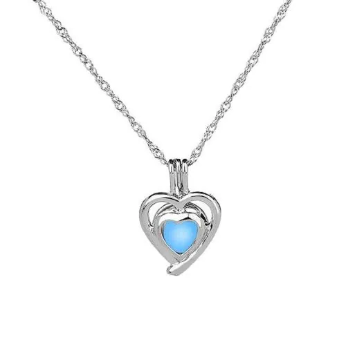 Buy Rack Jack Glow in the Dark Luminous Heart Shape Pendant - Blue Glow ...