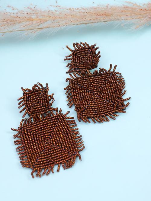 Buy Crunchy FashionDark Brown Bohemian Handmade Earrings Online at Best ...