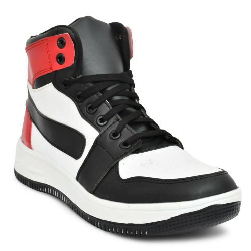 Buy Alicante High Ankle Red and Black Sneakers for Men Online at Best ...