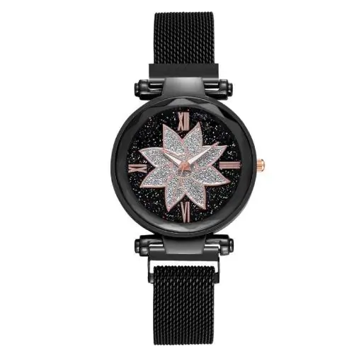 Buy ILOZ New Luxurious Looking Black flower Dail Magnet Buckle Starry ...