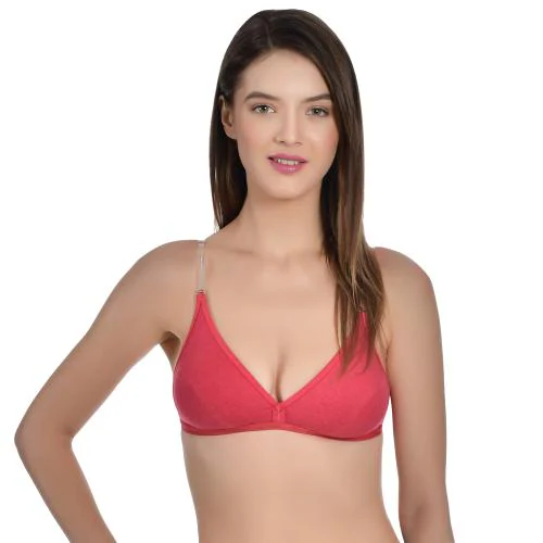 Buy Aimly Women's Cotton Polyester Non-Padded Non-Wired Full Coverage Regular Bra Carrot 40B ...
