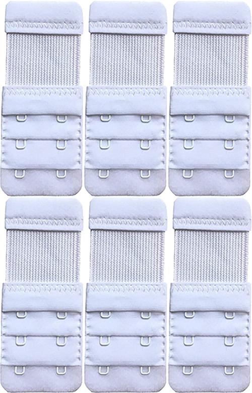 Buy In-Curve White Self Design Cotton Pack of 6 Bra Extender Online at ...