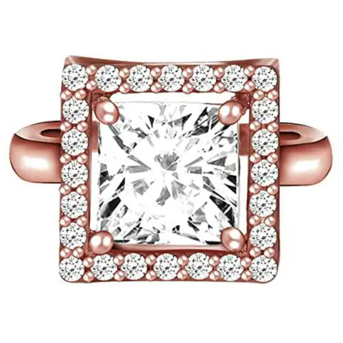 Buy Giva Sterling Silver Adjustable Rose Gold Square Ring Online at ...