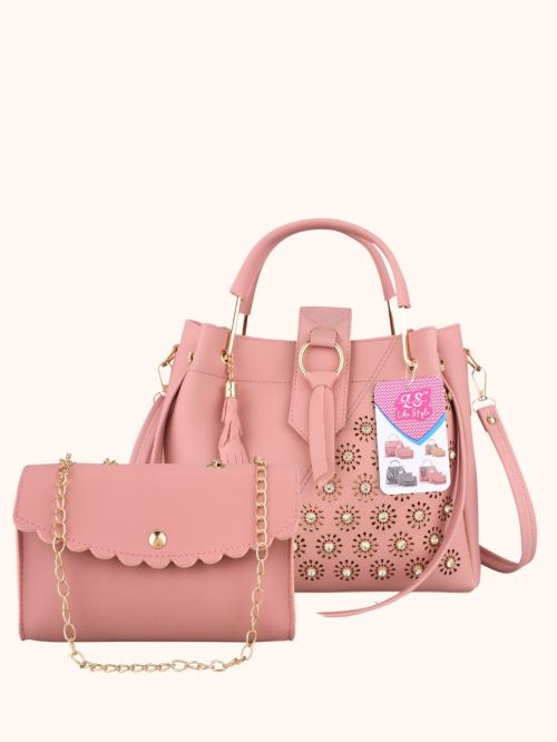 Buy LIVE FASHION Women Pink Messenger Bag - Extra Spacious (Pack of: 2 ...