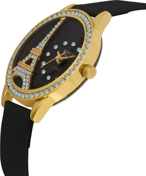 Buy ROMEX Black Dial Black Strap Analog Watch For Women Online at Best ...