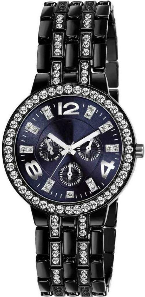 Buy Miss Perfect Analog Black Diamond Studded Dial and Strap Wrist ...