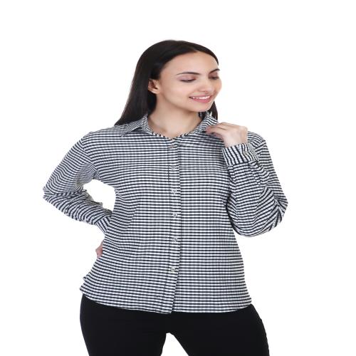 Buy BE DRESSED Plain Check Soft Georgette Women Shirt Online at Best ...