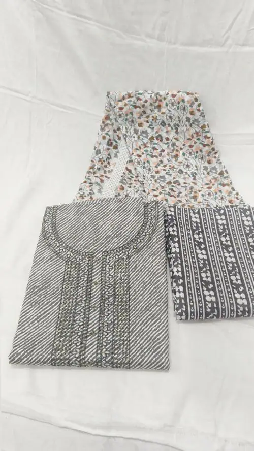 Buy VIBRANCE Women's Cotton Slub Printed Unstitched Salwar Suit Dress ...