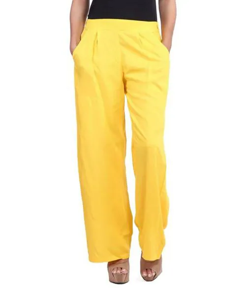Buy PIXIE Store Women Yellow Rayon Palazzo Online at Best Prices in India - JioMart.