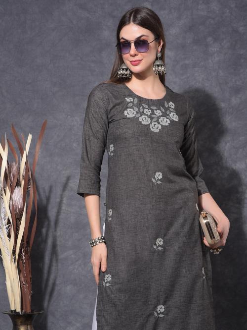Buy Mamoose Women's GREY Colour Kurti Online at Best Prices in India ...