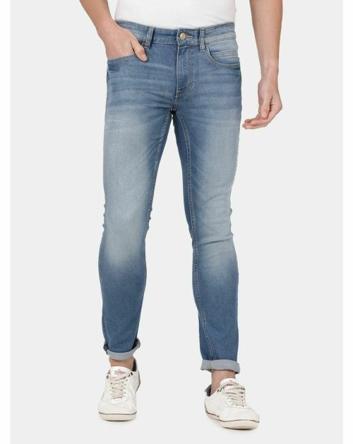 Buy LLAK Men Blue Washed Denim Blend Jeans Size 30 Online at Best ...