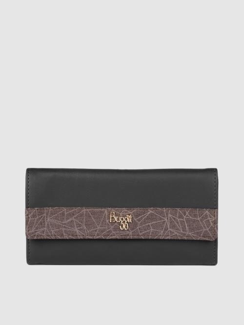 Buy Baggit Women Black Synthetic Leather Three Fold Wallet Online at ...