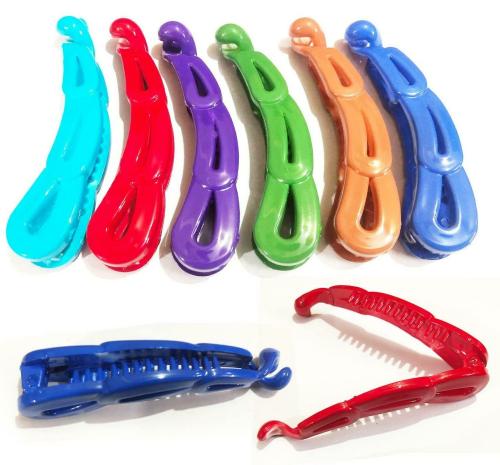 BHARATGAURAV Multicolor Claw Hair Clips Plastic (Pack of 6) - JioMart