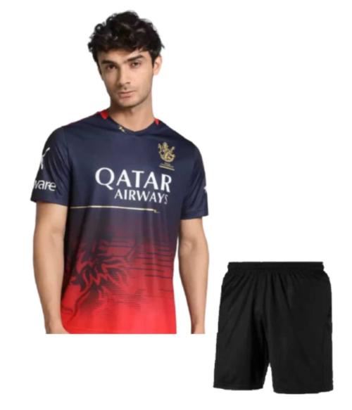 Buy Teky RCB King Kholi 45 Ipl jersey with black shorts for kids and ...