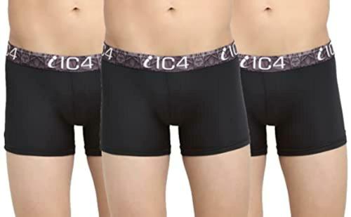 Buy IC4 Men Black Solid Cotton Trunk - S (Pack of 3) Online at Best ...