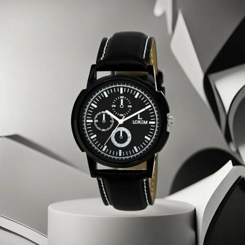 Buy LOREM Black & White Glossy finish Analog Watch For Men LR13 Online ...
