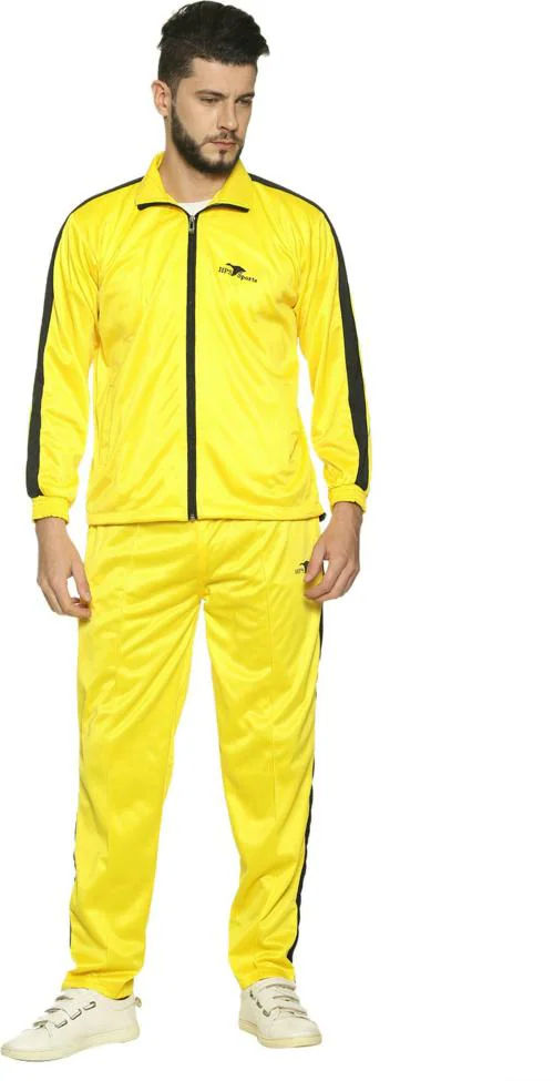 Buy HPS Sports Men Yellow Polyester Solid Tracksuit (M) Online at Best ...