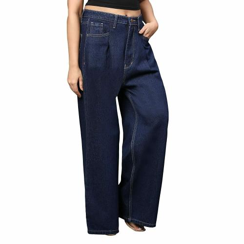 Buy AngelFab Women Sky Blue Denim Loose Pant B0B1V2KLQM NAVYBLUE 36 ...