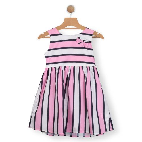 Buy MYY A-Line Fit and Flare Strip Printed Sleeveless Frock Online at ...