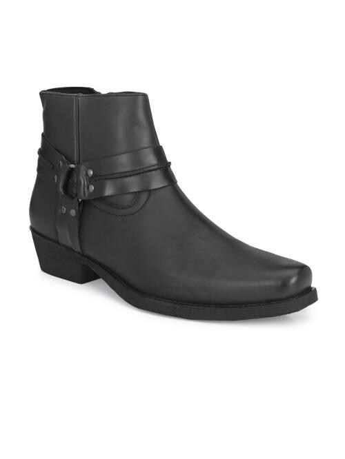 Buy Delize Mens Black Ankle Boots 63652 Online at Best Prices in India ...