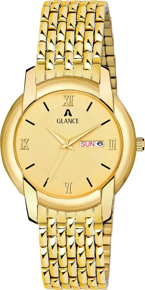 Buy Aglance Analog Gold Dial Gold Strap Watch For Women (7954YM02 ...
