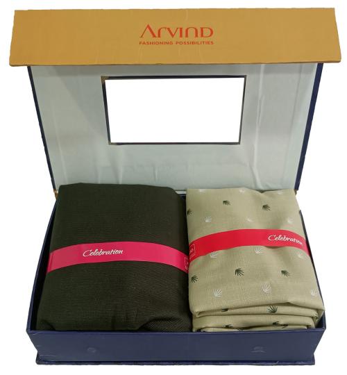 Buy Arvind Polycotton Teal print Shirt & Trouser Fabric Online at Best ...