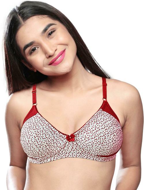 Buy Lovable Women Girls PC Interlock Seamless Full Coverage Wire-Free Non-Padded Dotted Bra ...