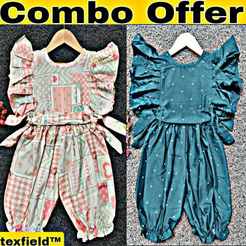 Buy nextfield Girls Multicolor Self Design Rayon Pack Of 2 Jumpsuit (3-4Y) Online at Best Prices ...