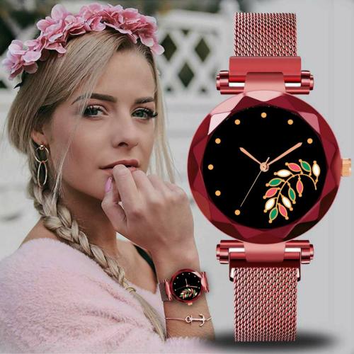 Buy Stojira Analog Black Dial Red Strap Wrist Watch For Women And Girls ...