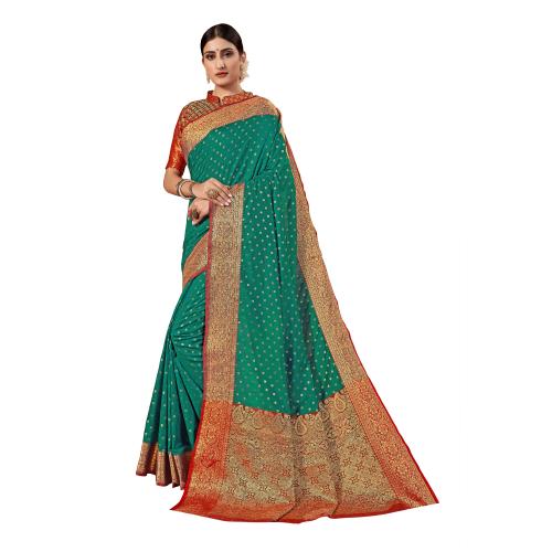Buy Parvani Self Design, Woven, Embellished Banarasi Silk Blend ...