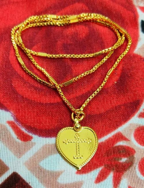 Buy TGS GOLD COVERING Traditional Christian Dollar Chain Long Chain 24 ...