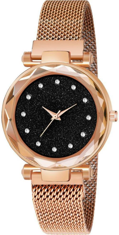 Buy Bolun Analog Black Dial Rose Gold Strap Watch For Women Online at ...