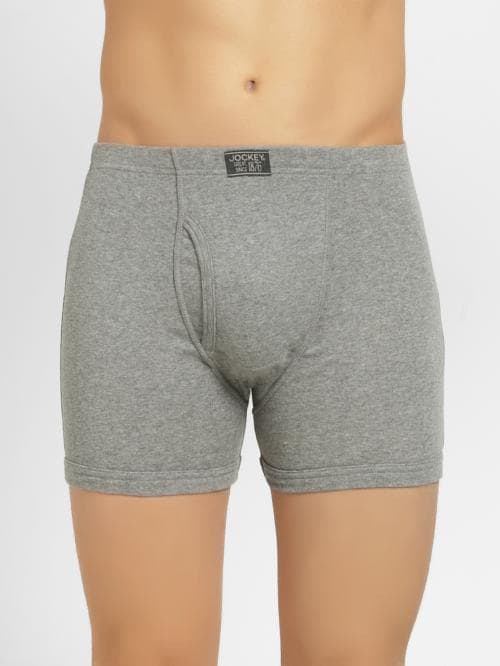 Buy Jockey 8008 Men's Grey Melange Solid Cotton Boxer Briefs Online at ...