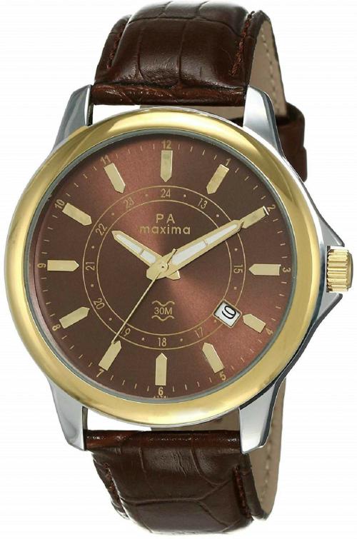 Buy Maxima Analog Brown Dial Brown Strap Watch For Men (47781LMGT ...