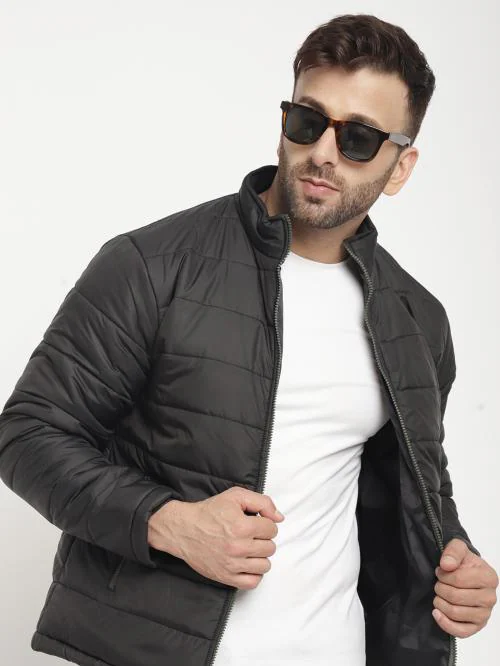 Buy ONNIT Men's Black winter wear full sleeve solid puffer Jacket ...