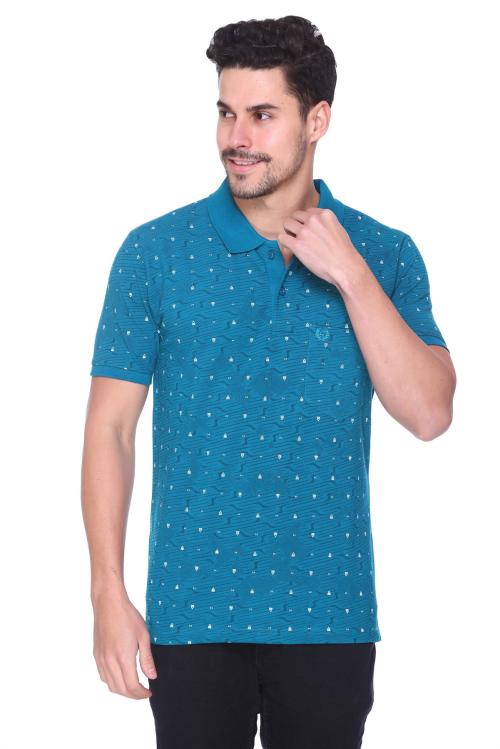 Buy Guyz Club Men's Regular Cotton blend Polo Tshirt -Peacock Online at ...