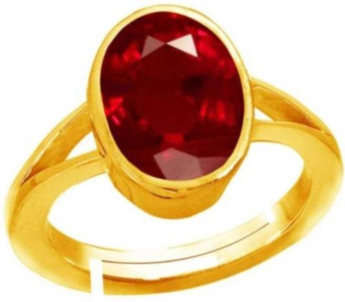 Buy Chopra Gems & Jewellery Gold Plated Brass Natural Burma Ruby Manik Gemstone Ring (Men and ...