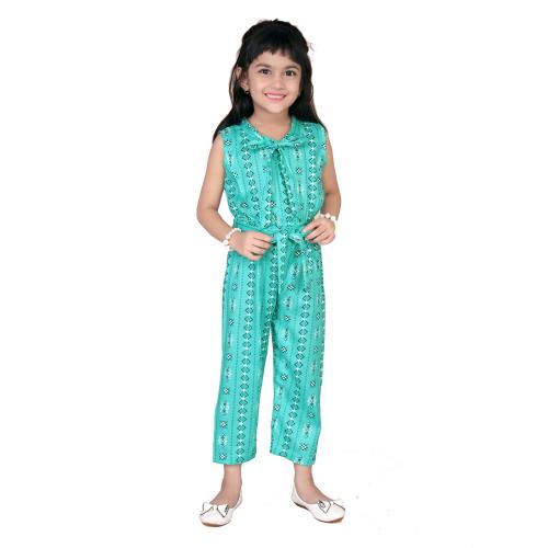 Buy Ranpariya Group Girls Printed Jumpsuit SeaGreen-3-4Y Online at Best ...