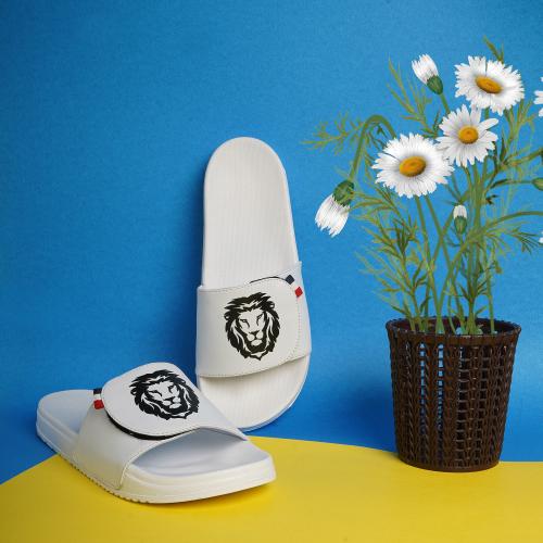 Buy Simsan White Printed Sliders For Men Online at Best Prices in India ...