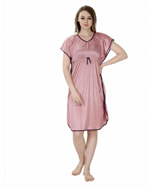 Buy Rnp Women Beige Solid Satin Nighty (Cotton167Peach) Online at Best ...